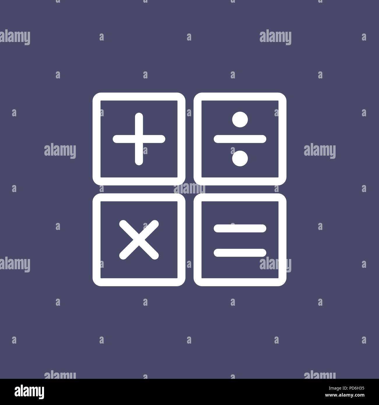 Calculator icon simple flat style outline illustration Stock Vector ...