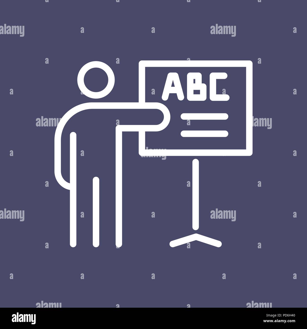 ABC icon alphabet simple flat style outline illustration Stock Vector ...