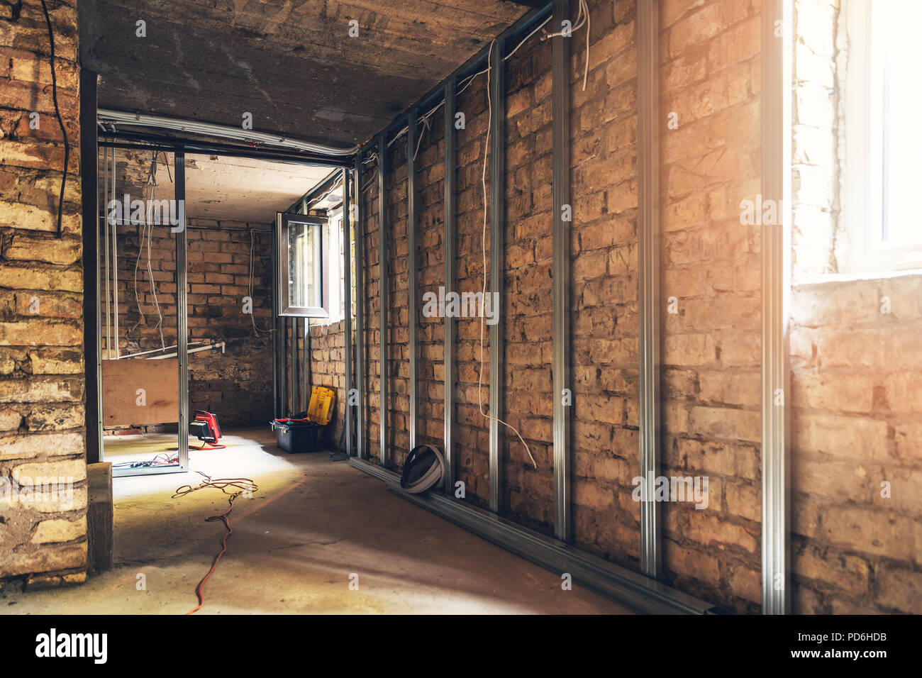 old basement renovation in process Stock Photo - Alamy
