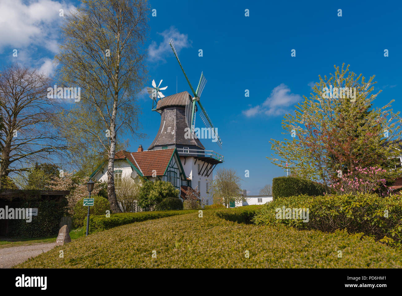 Windmill Anna , Mill museum and café, Norby, Rieseby, landscape of ...