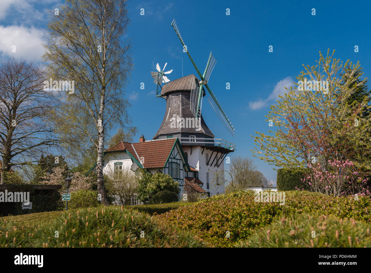 Windmill Anna , Mill museum and café, Norby, Rieseby, landscape of ...