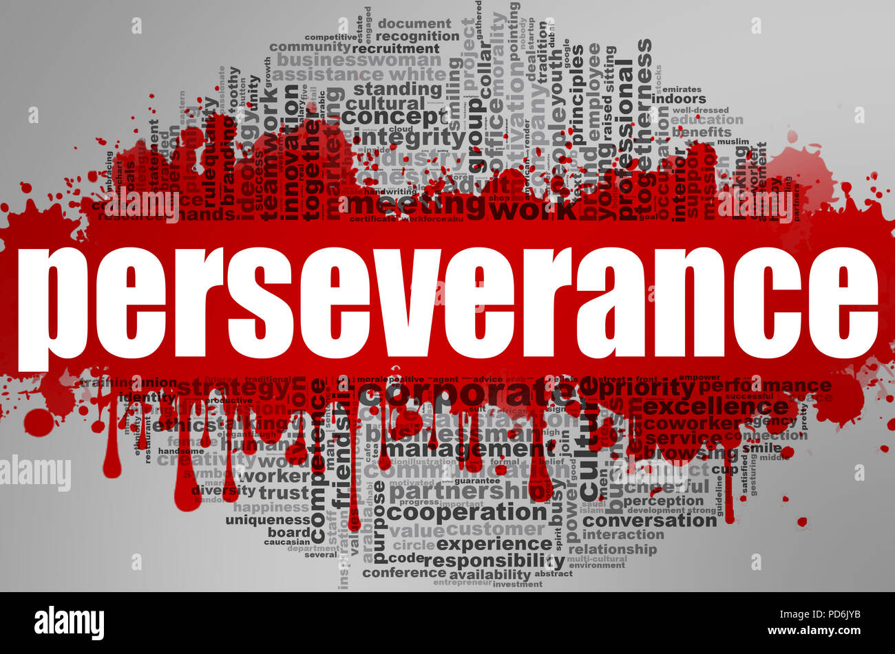 Perseverance word cloud. Creative illustration of idea word lettering ...
