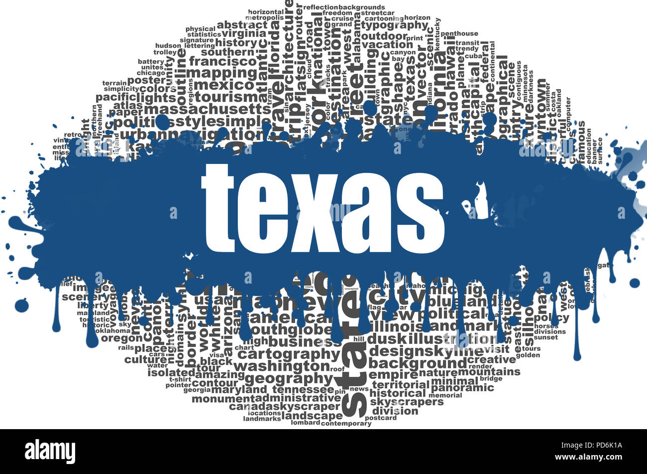 Texas word cloud design. Creative illustration of idea word lettering ...