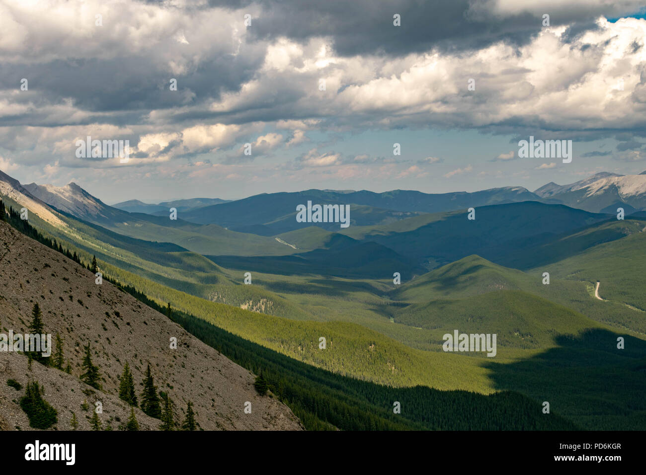 A view from the top of Nihahi Ridge in Kananaskis, Alberta Stock Photo ...