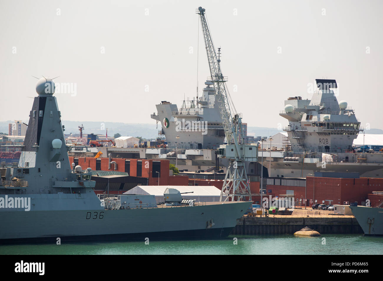 HMS Defender a type 45 destroyer in Portsmouth Naval docks, UK Stock ...