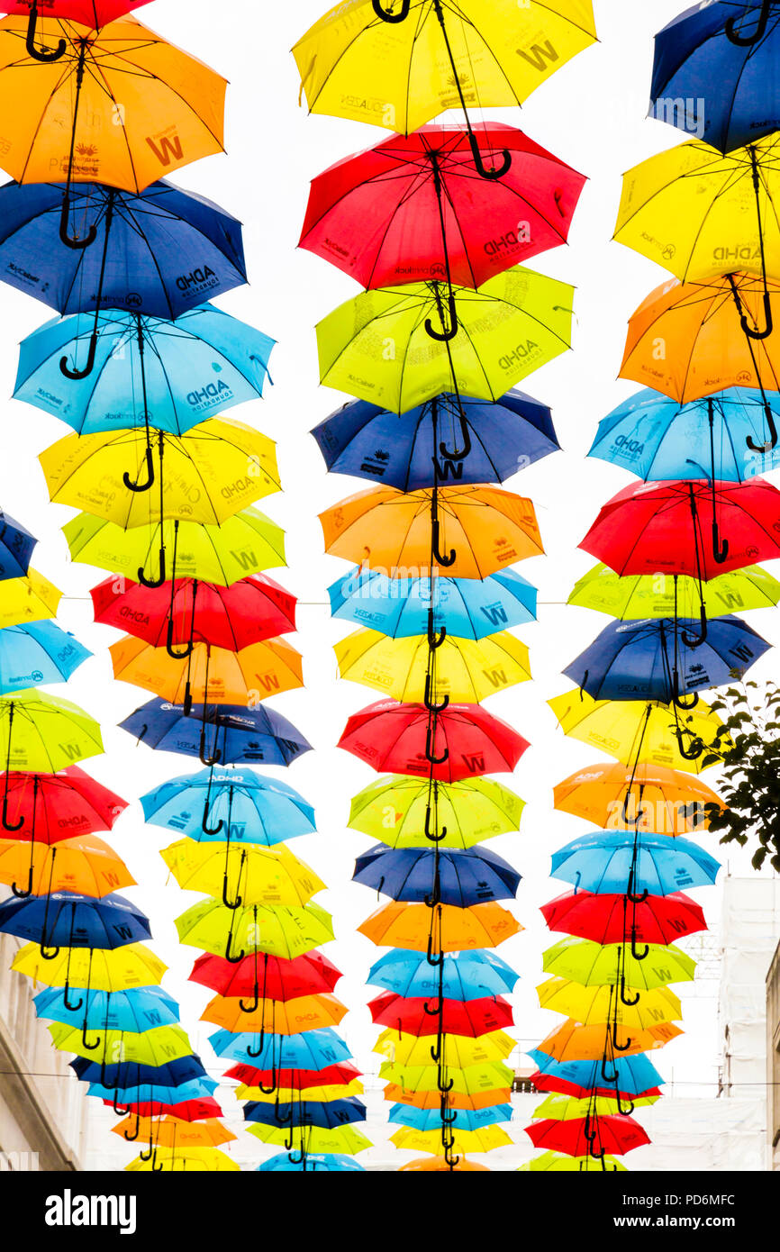 The Umbrella Project is a display of 200 umbrellas above Church Alley ...