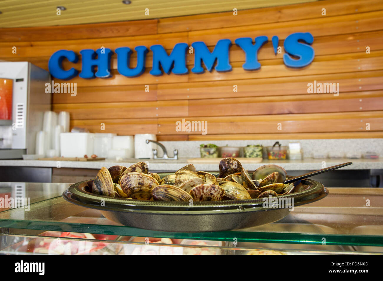 Fresh Clams - Chummy's Seafood Stall Folkestone Harbour Kent UK Stock ...