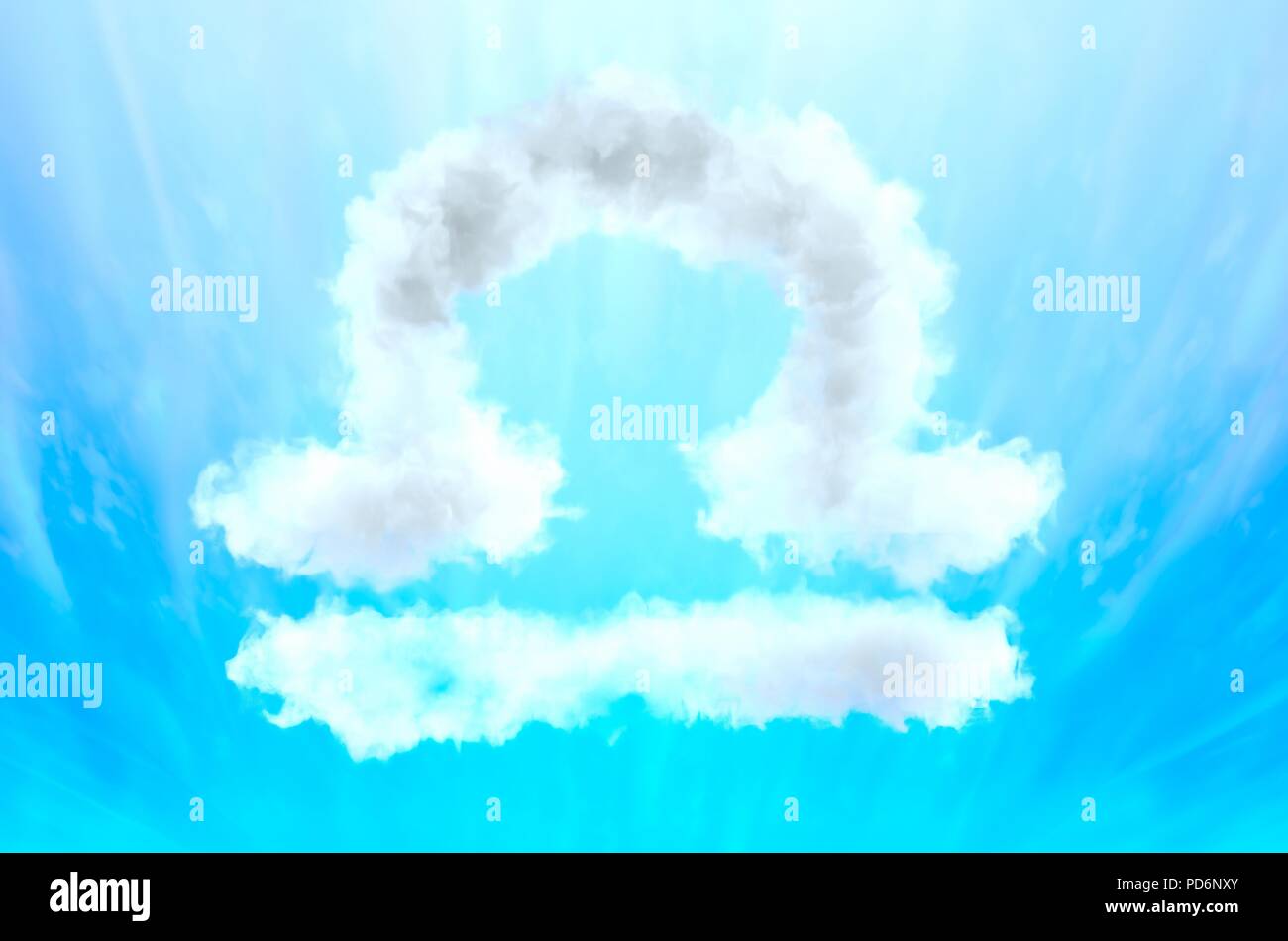 Astrology symbol in cloud material - Libra Stock Photo - Alamy