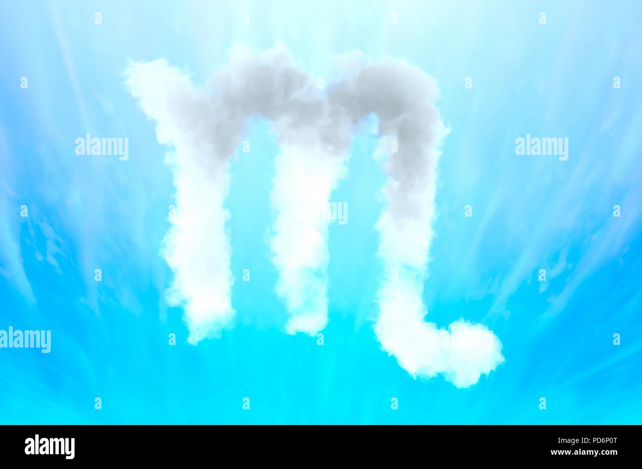Astrology symbol in cloud material - Scorpio Stock Photo - Alamy
