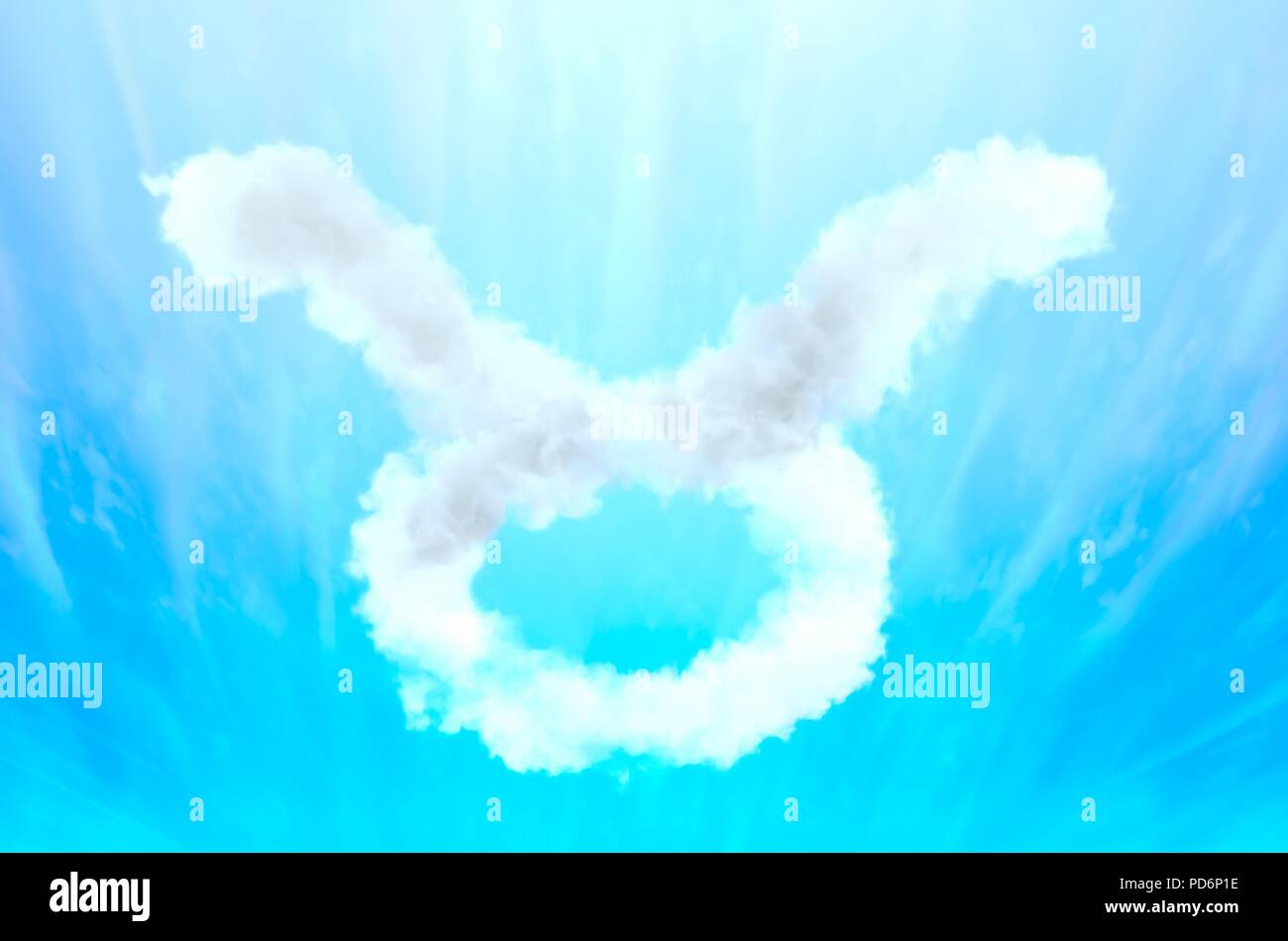 Astrology symbol in cloud material - Taurus Stock Photo - Alamy