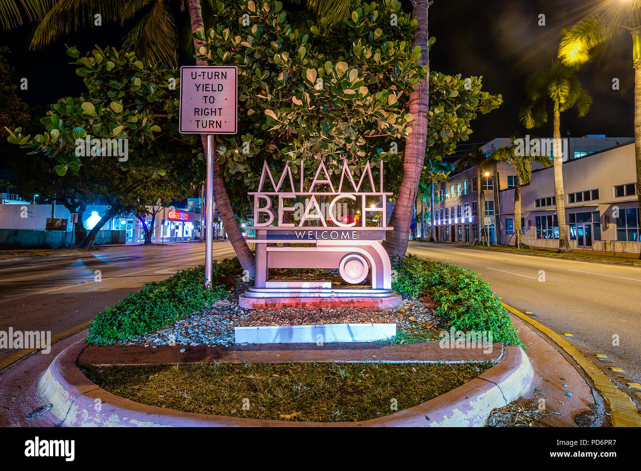 Welcome to Miami Beach Stock Photo - Alamy