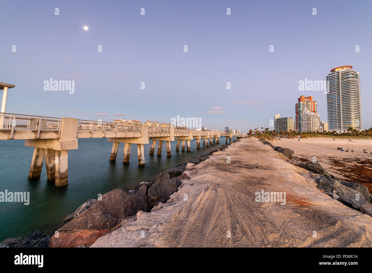 South Pointe Beach Park at Sunrise Stock Photo - Alamy