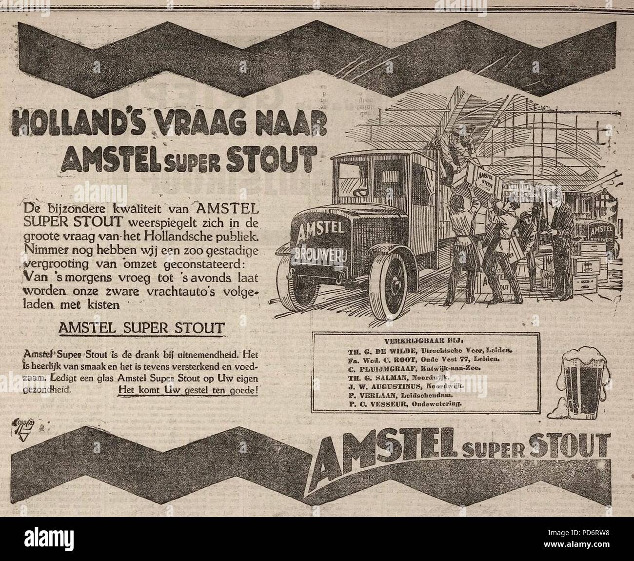 Amstel Beer advertisement 1922 Stock Photo - Alamy