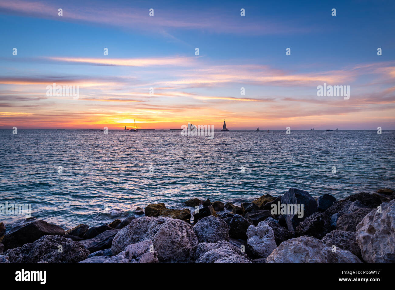 Sunset from Fort Zachary Taylor Historic State Park Stock Photo - Alamy