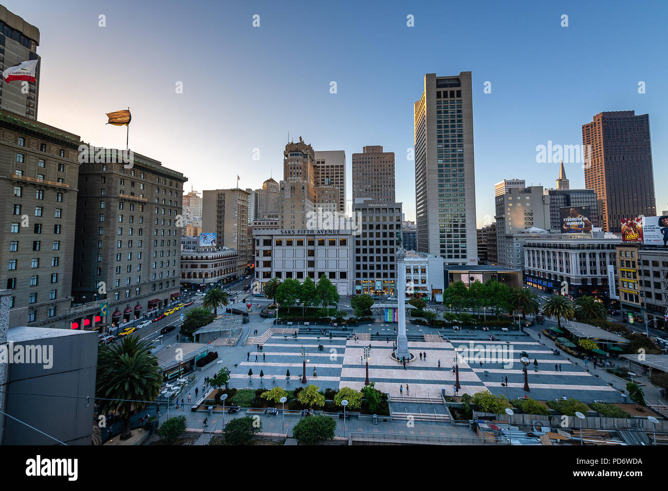 Aerial view of Union Square in San Francisco Stock Photo - Alamy