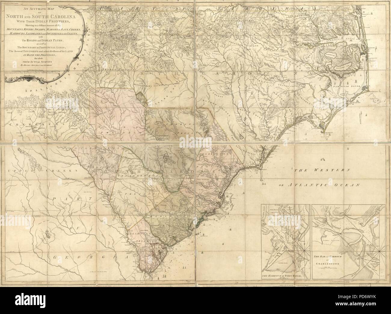 An accurate map of North and South Carolina with their Indian frontiers ...