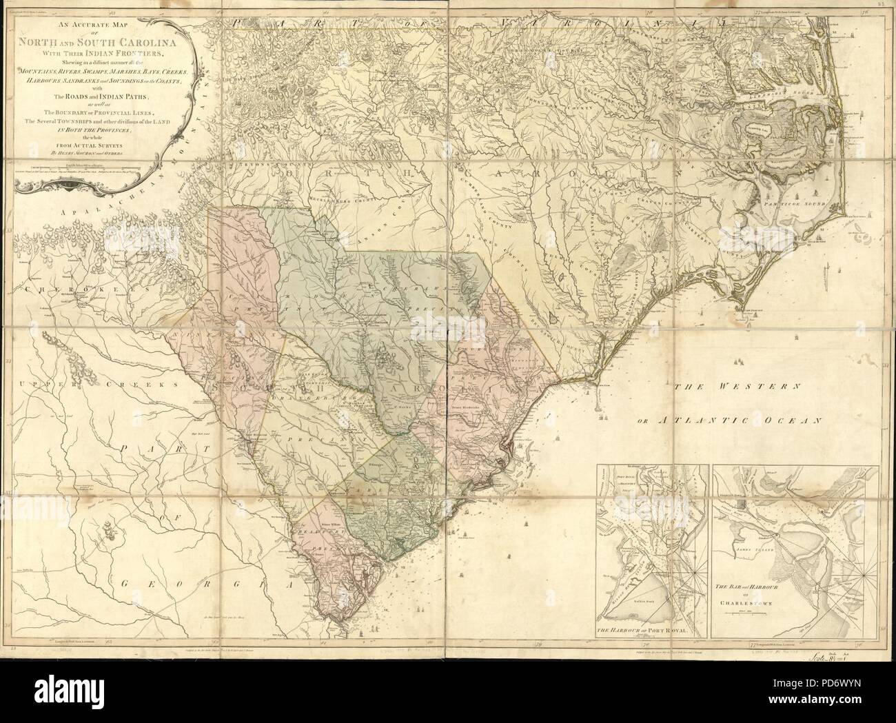 An accurate map of North and South Carolina with their Indian frontiers ...
