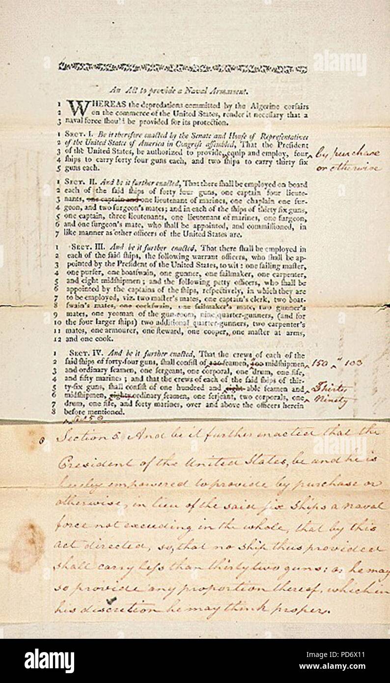 An Act to Provide a Naval Armament Stock Photo - Alamy