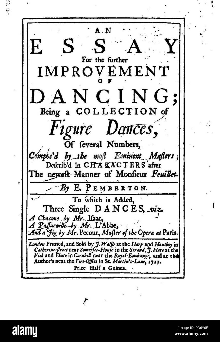 An essay for the further improvement of dancing Stock Photo - Alamy