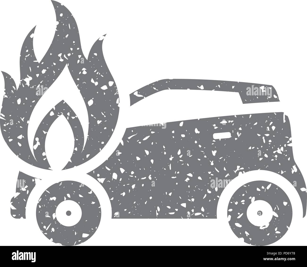 Grunge icon - Car on fire Stock Vector Image & Art - Alamy