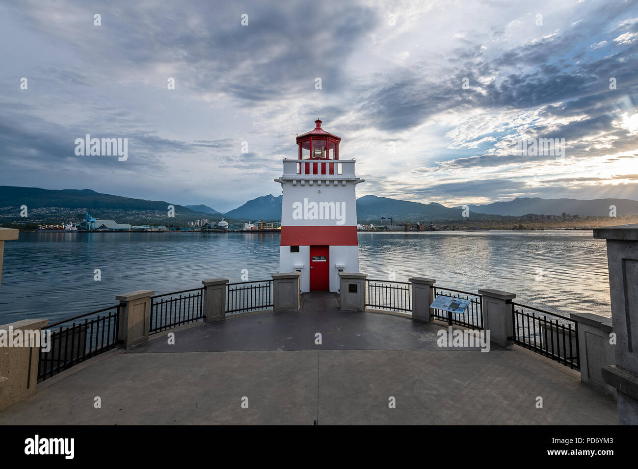 Brockton Point Lighthouse at Golden Hour Stock Photo - Alamy