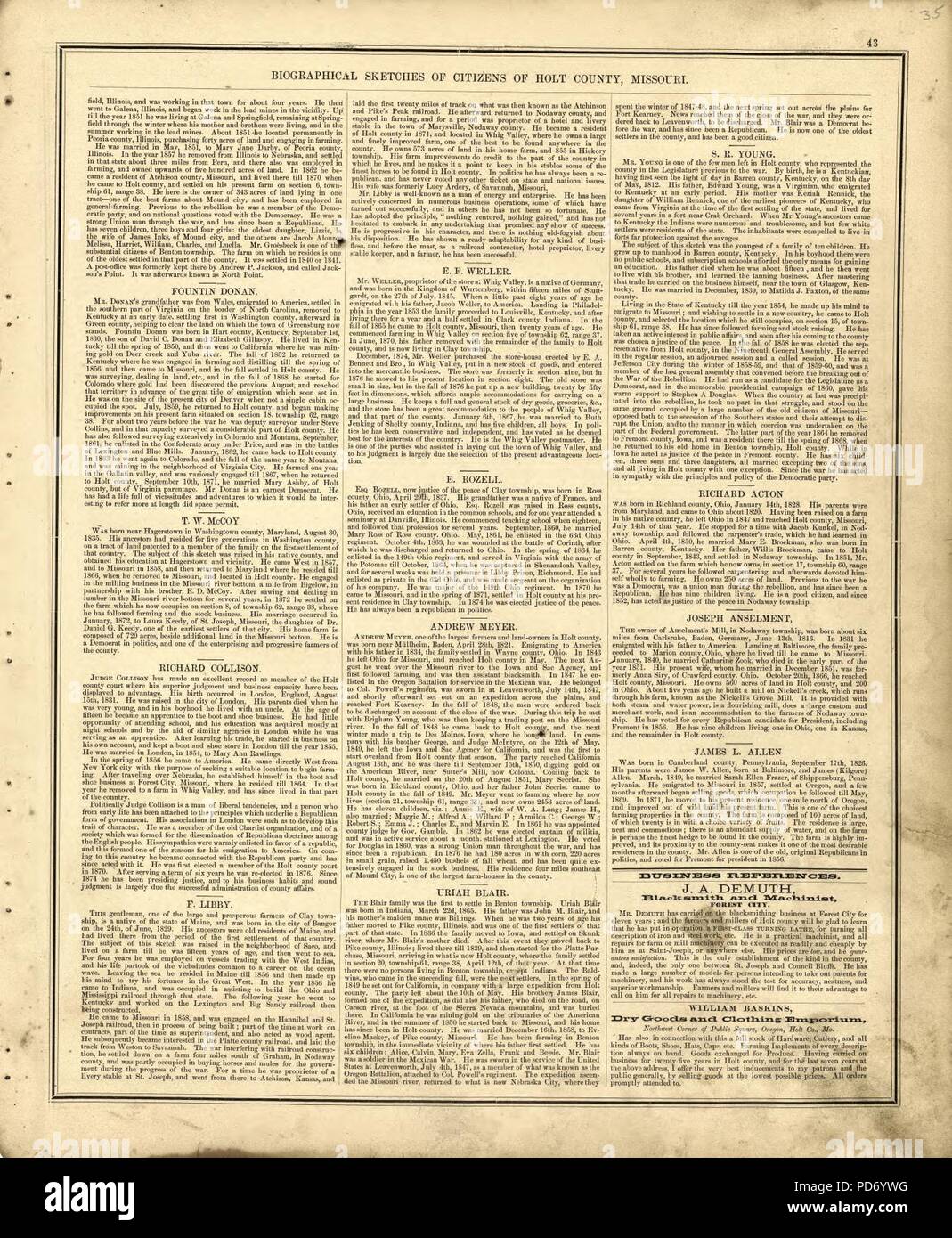 An illustrated historical atlas map of Holt County, Mo. - carefully ...