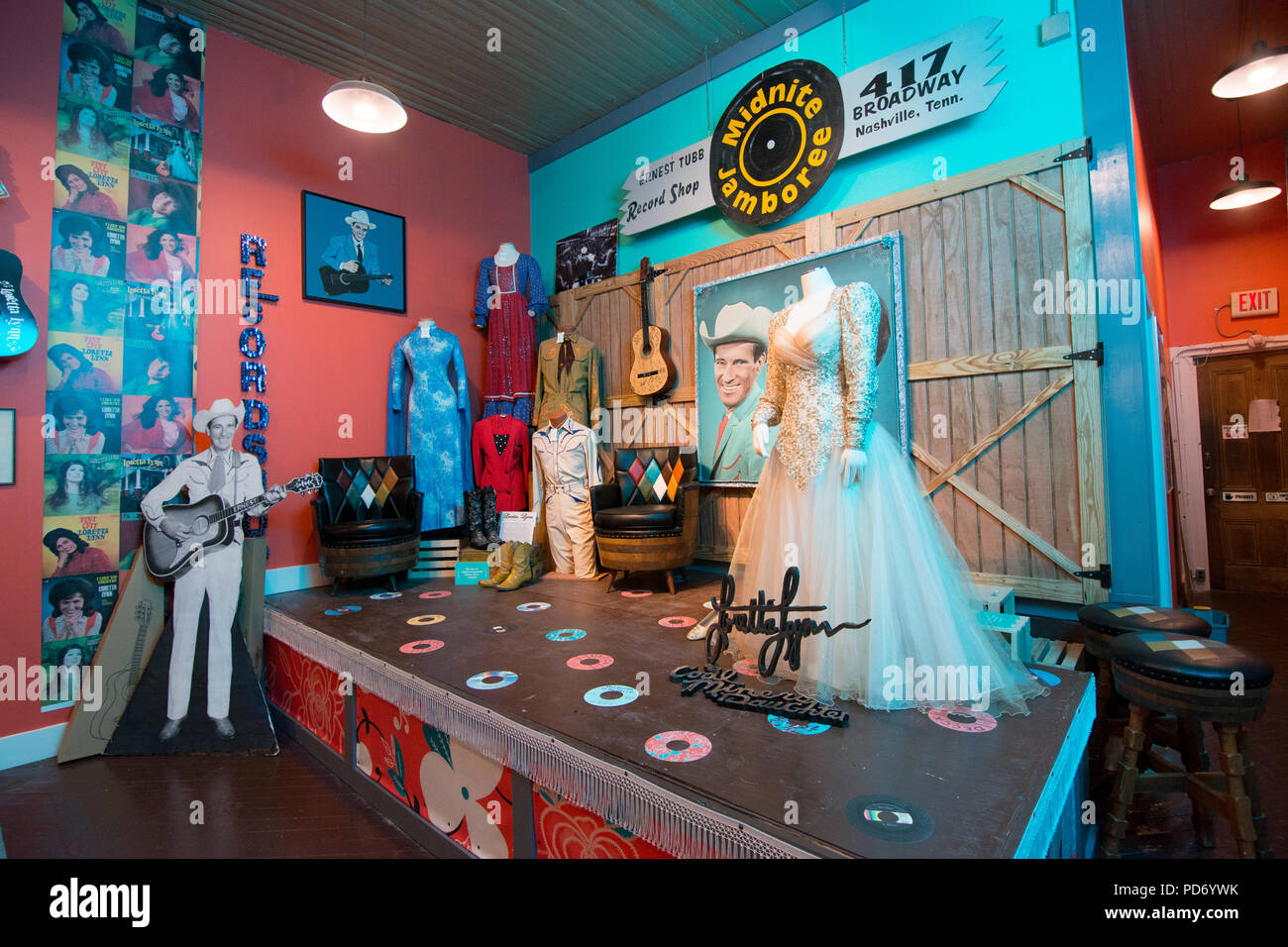 Costumes and memorabilia on display in the the famous Ernest Tubb ...