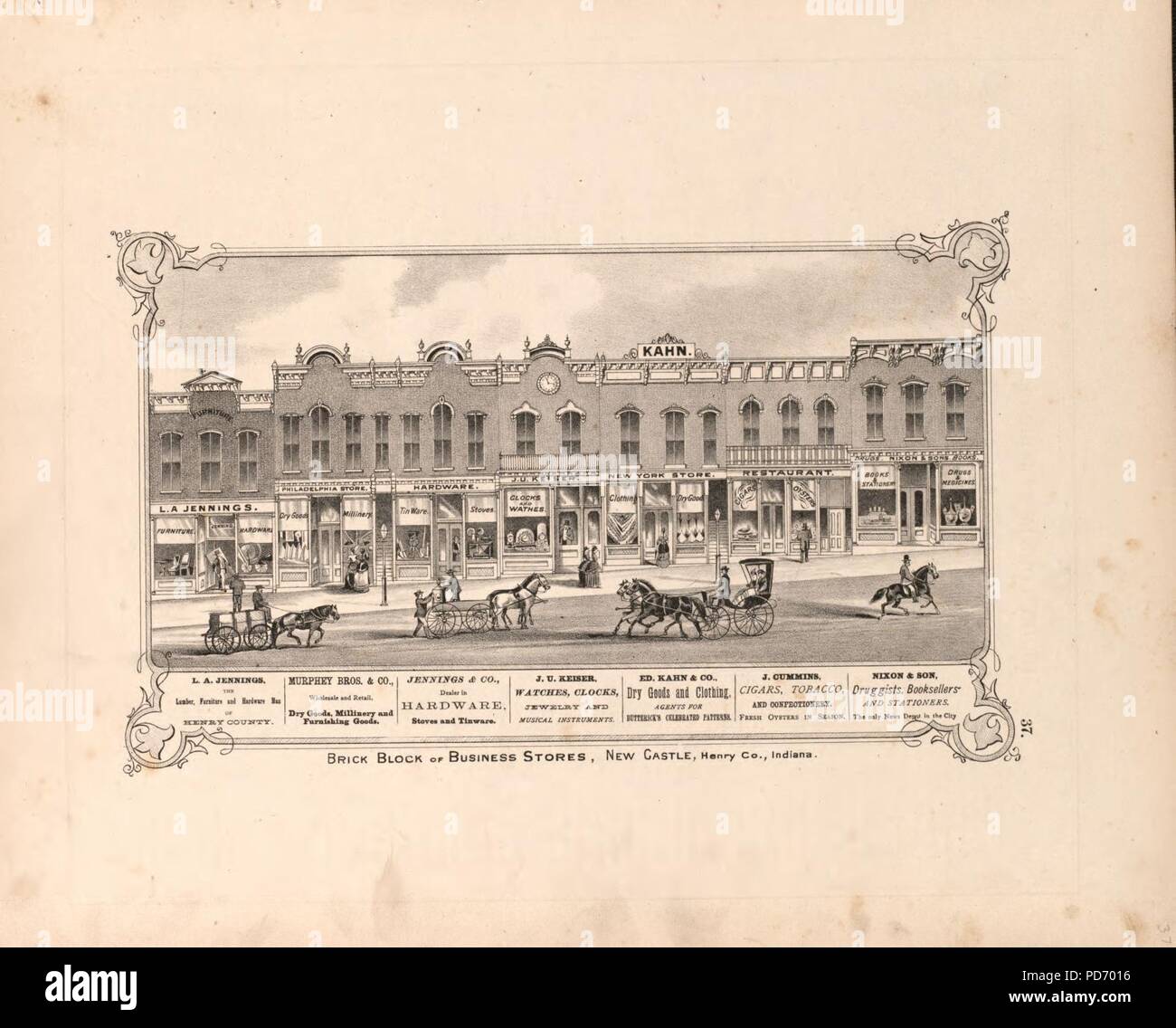 An illustrated historical atlas of Henry Co., Indiana Stock Photo - Alamy