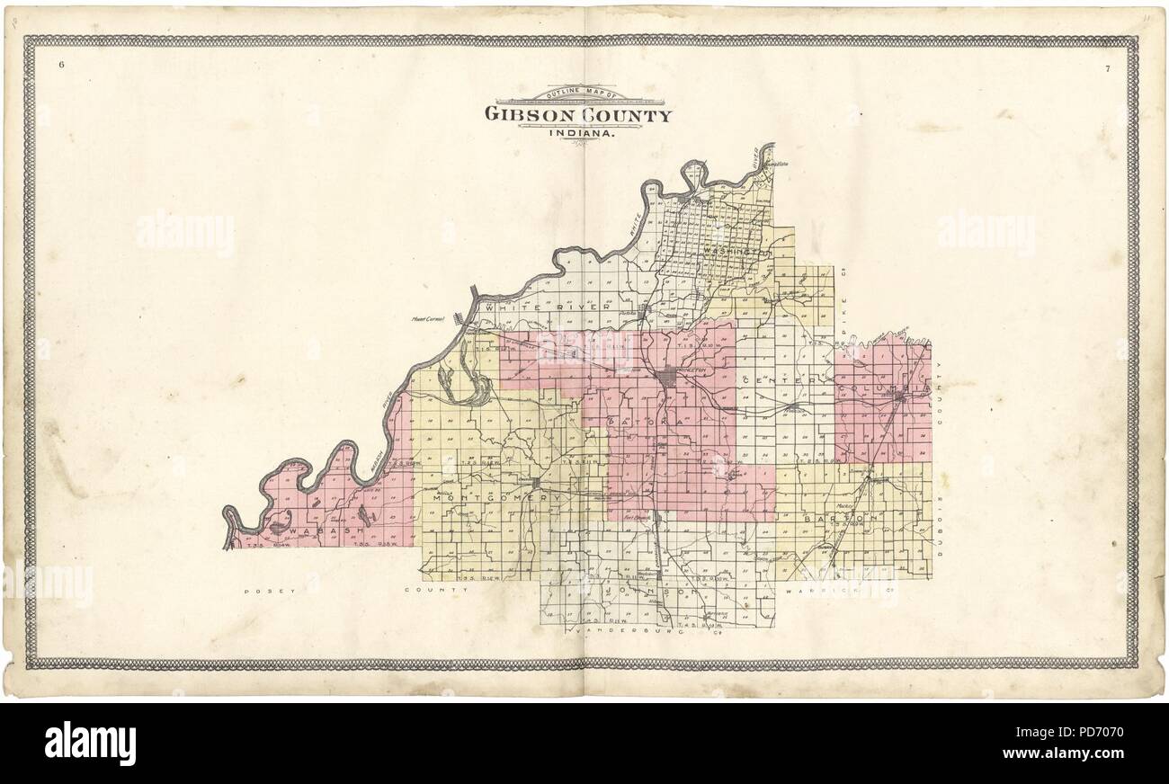 An illustrated standard atlas of Gibson County, Indiana Stock Photo - Alamy