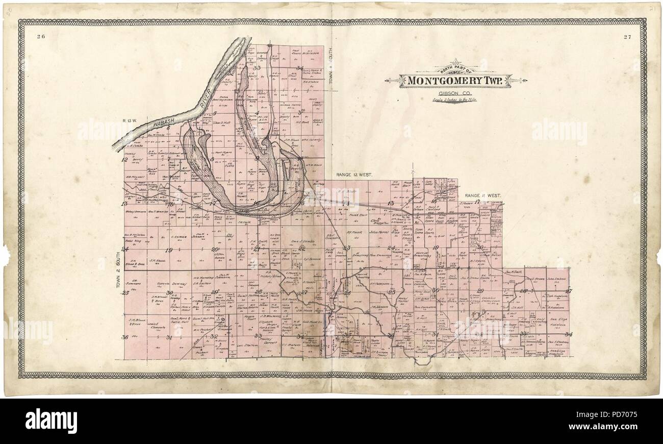 An illustrated standard atlas of Gibson County, Indiana Stock Photo - Alamy