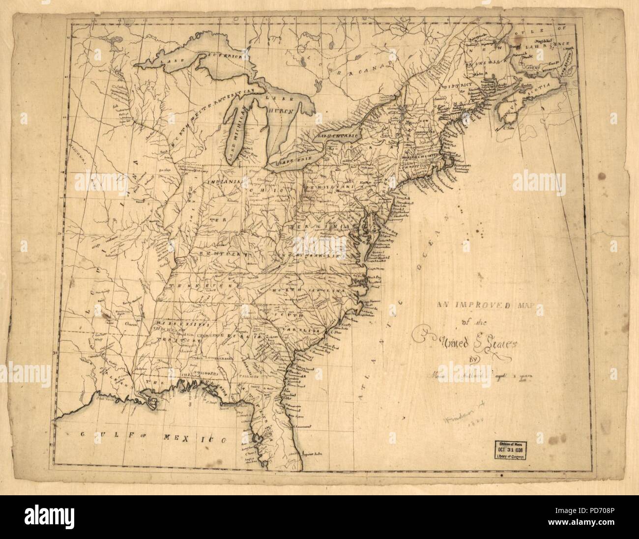 An improved map of the United States Stock Photo - Alamy