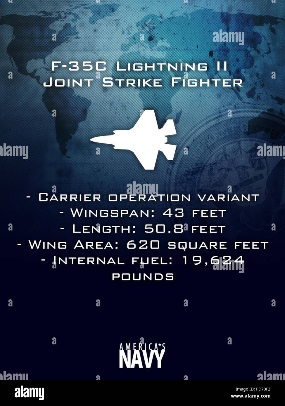 An informational graphic depicting the F-35C Lighting II Joint Strike ...