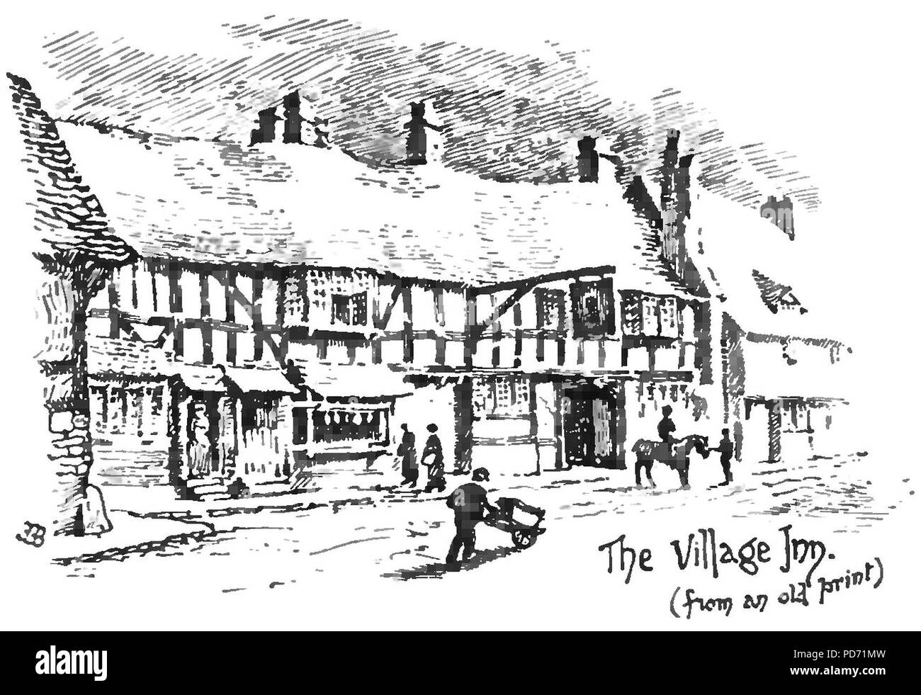 An Old English Home And Its Dependencies The Village Inn ornament an-old-english-home-and-its-dependencies-the-village-inn-ornament