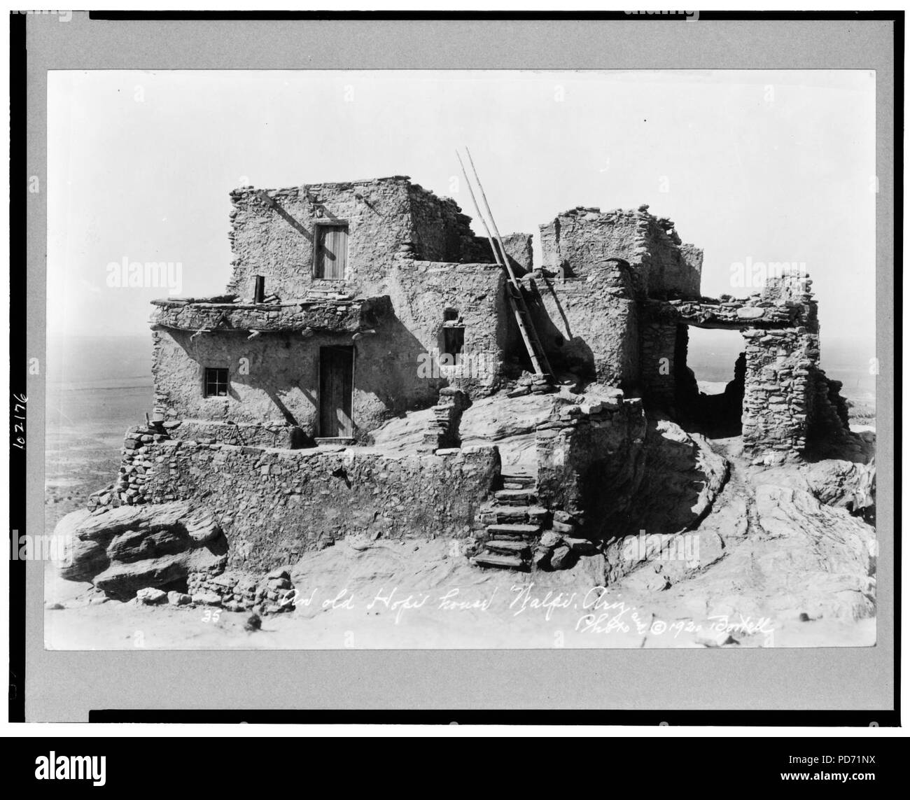 An old Hopi house, Walpi, Ariz. - Photo and c1920 Bostell Stock Photo ...