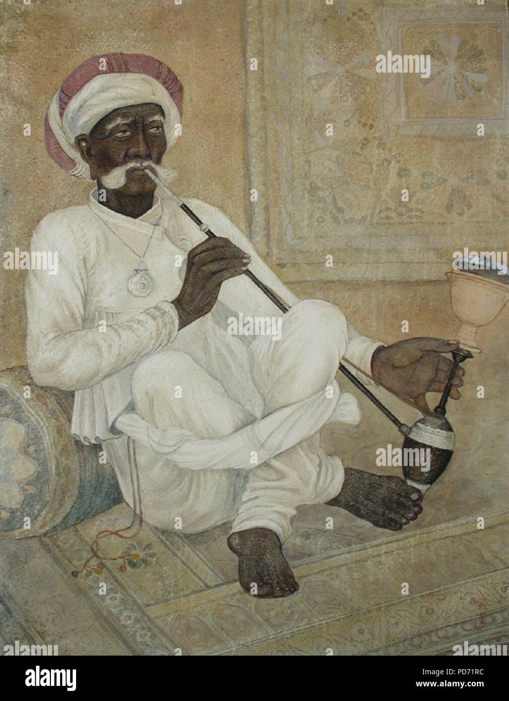 An old Rajput man smoking a hookah (6124606711 Stock Photo - Alamy