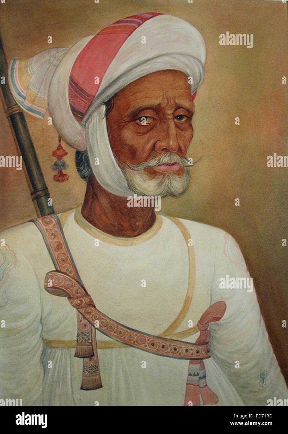 An old Rajput wearing a white turban (6124606803 Stock Photo - Alamy