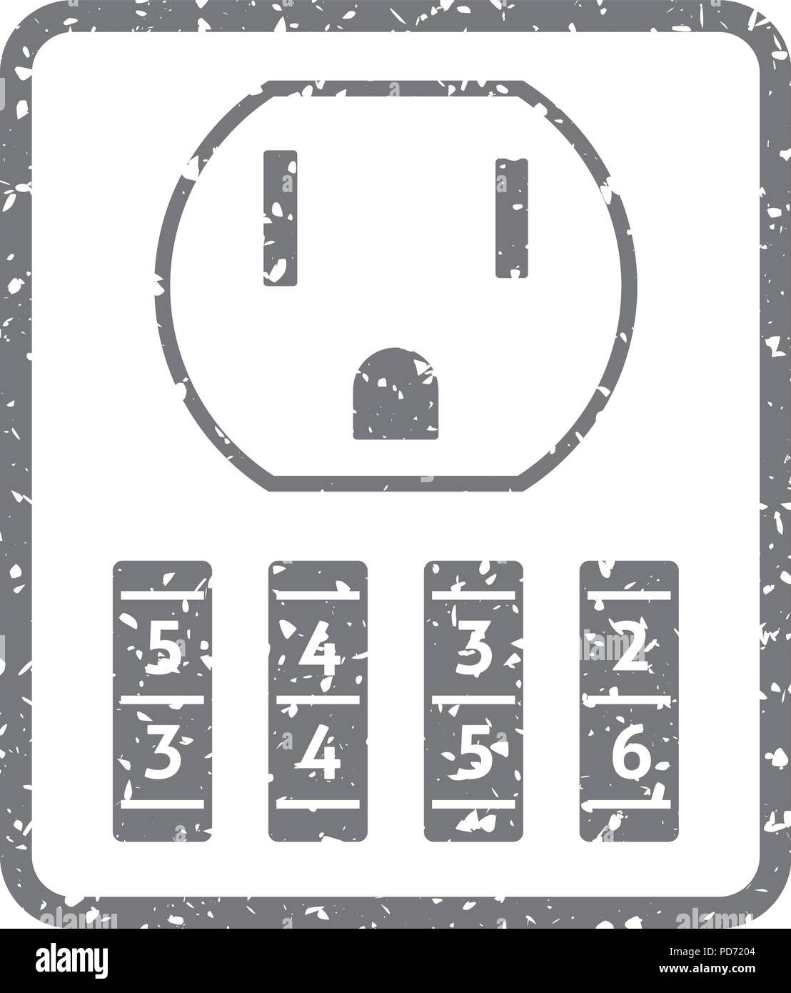 Grunge icon - Protected electric outlet Stock Vector Image & Art - Alamy