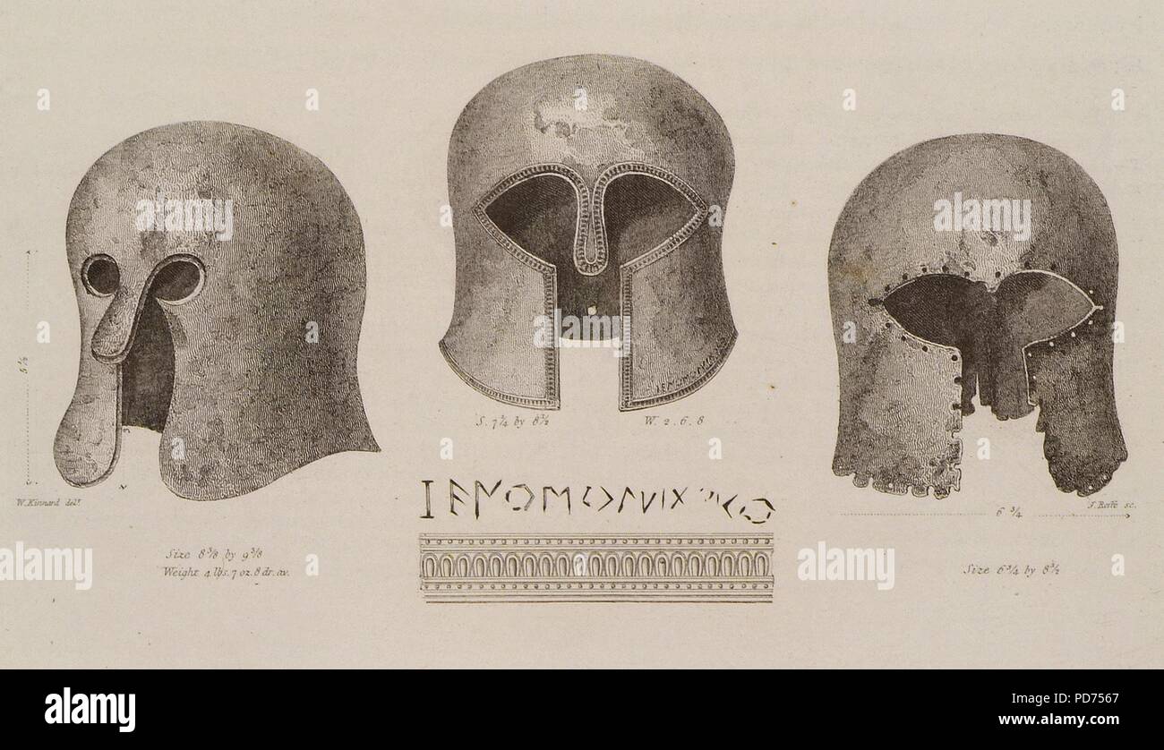 Ancient bronze helmets in Corinthian style from Patras - Cockerell ...
