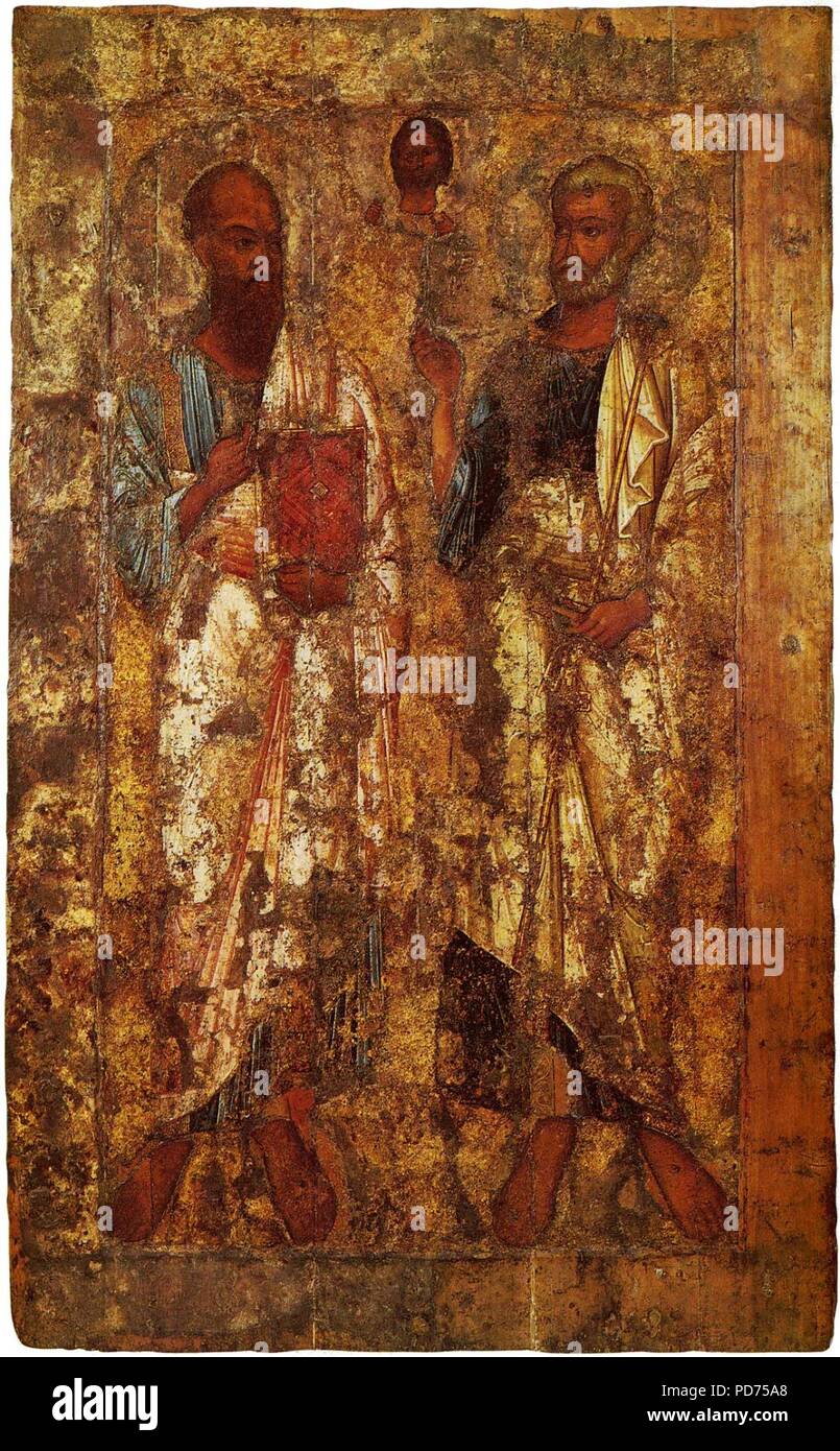 Ancient icon of sts peter & paul Stock Photo - Alamy