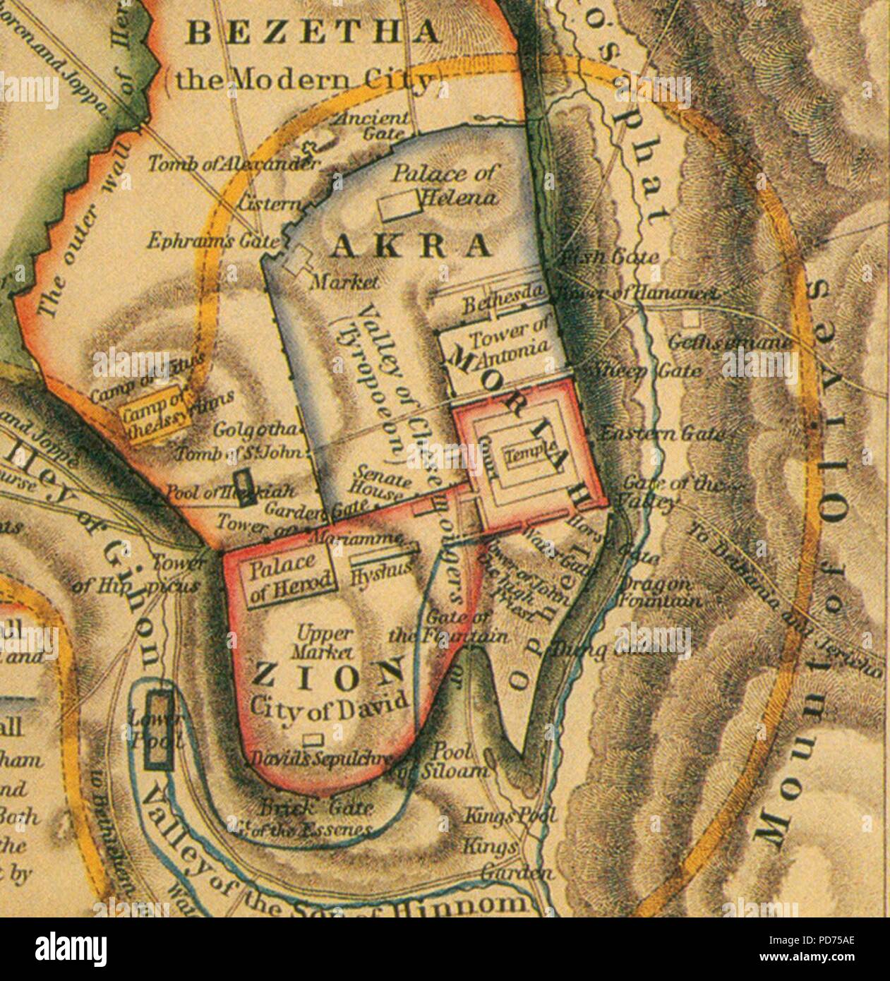 Ancient Jerusalem Modern Jerusalem (cropped Stock Photo - Alamy