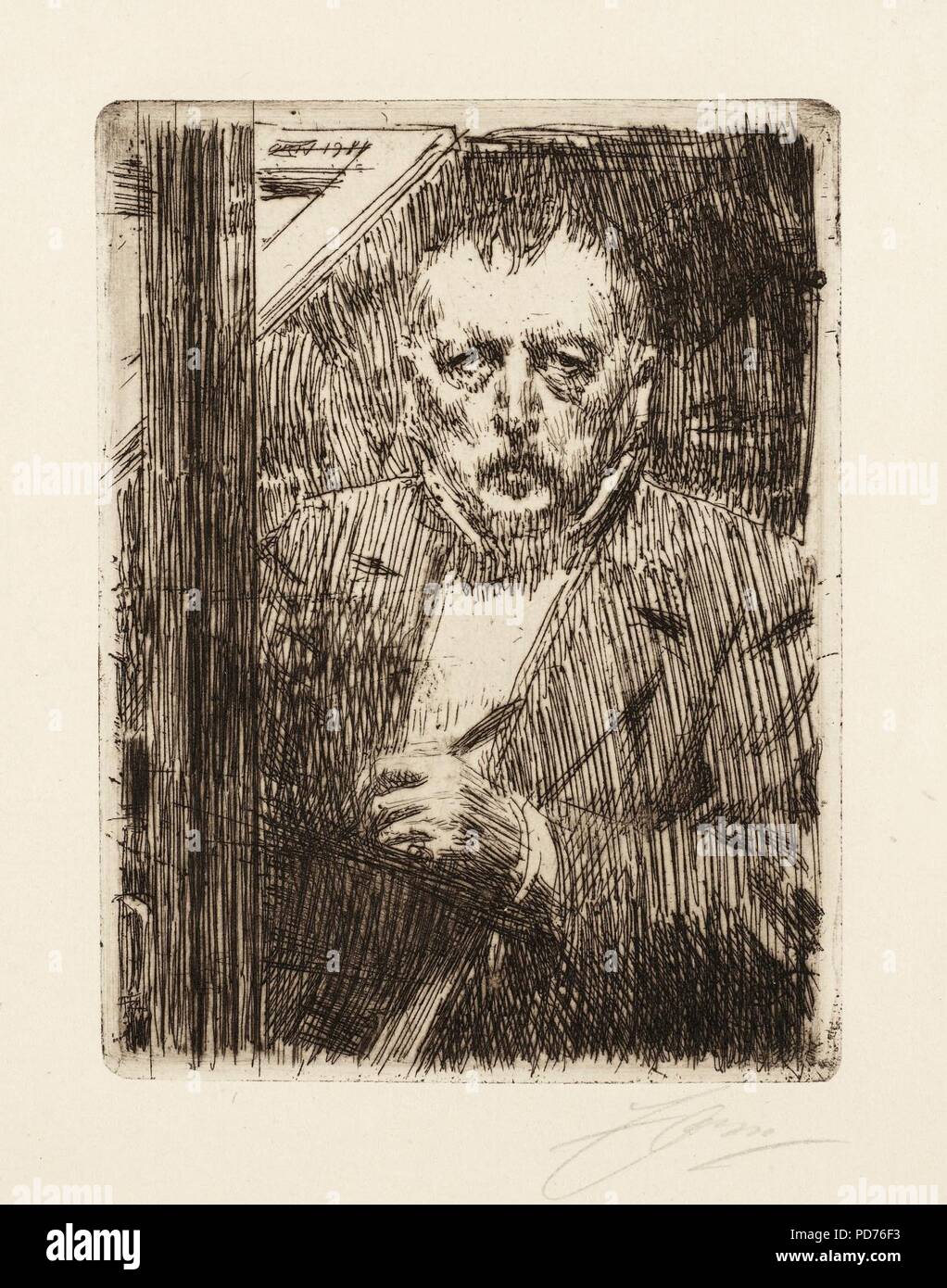 Anders Zorn - Self-portrait (etching) 1911 Stock Photo - Alamy