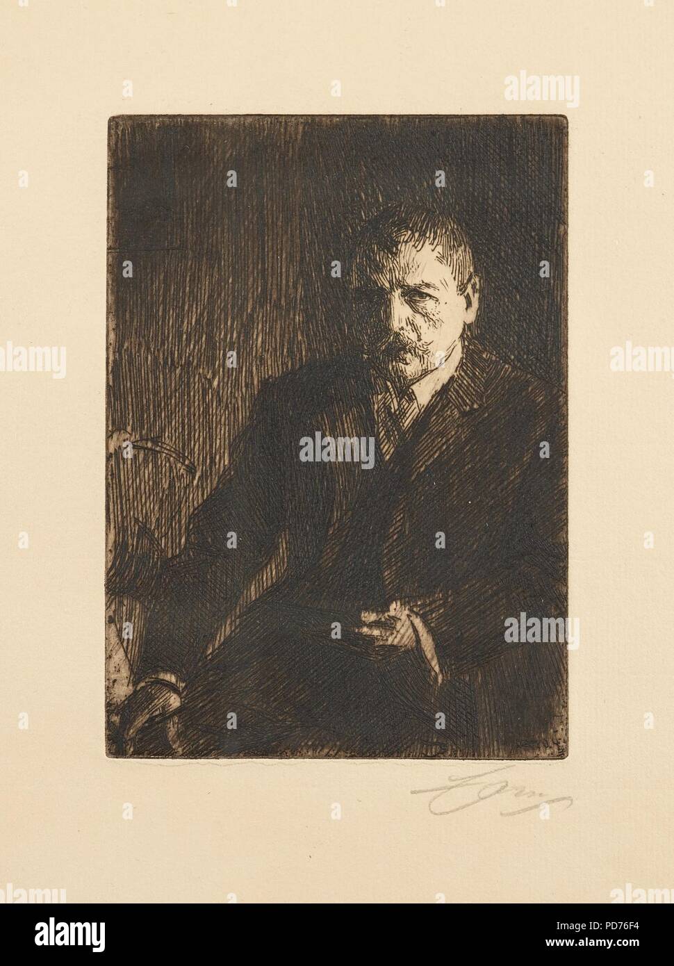 Anders Zorn - Self-portrait I (etching) 1904 Stock Photo - Alamy