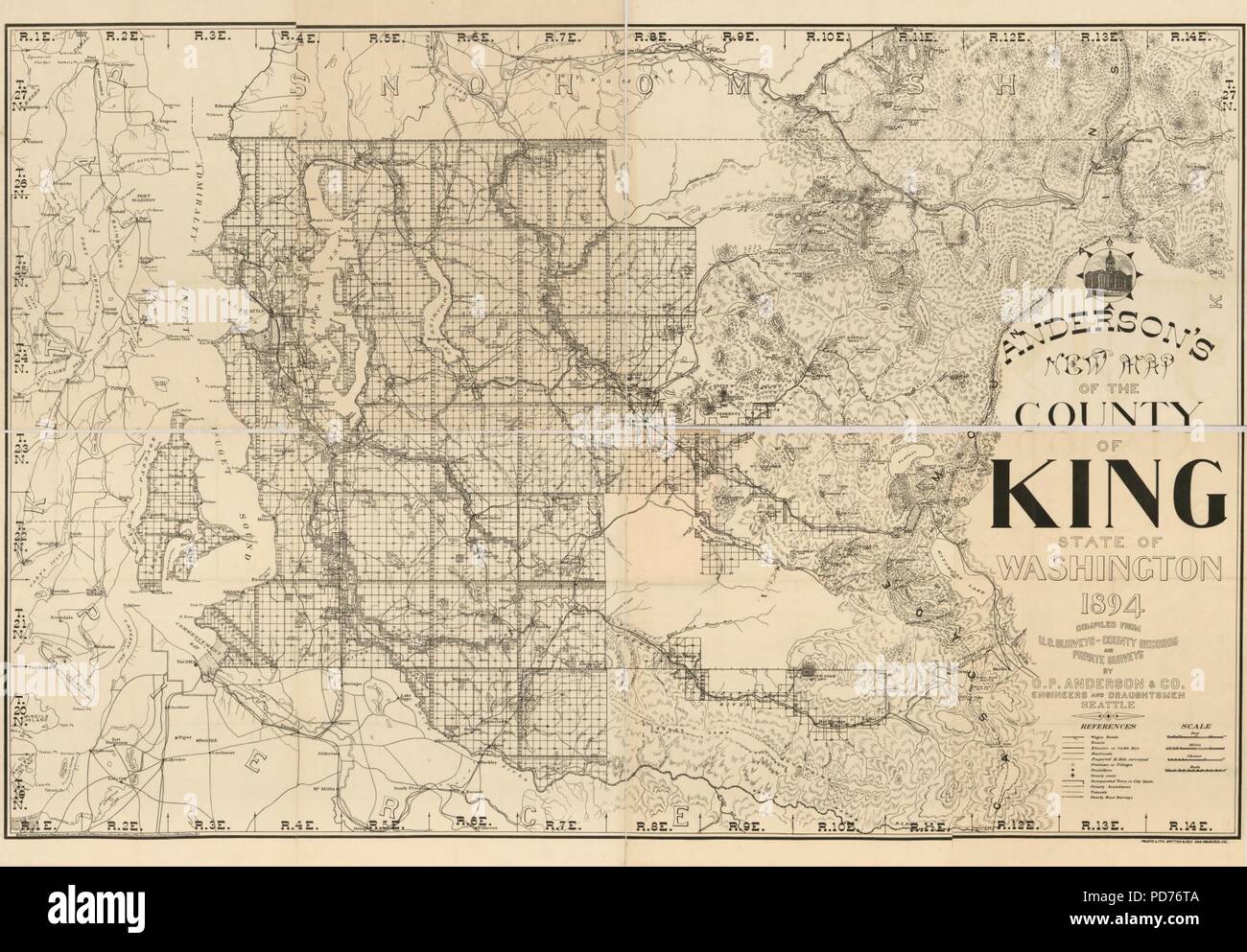 Anderson's new map of the county of King state of Washington, 1894 ...