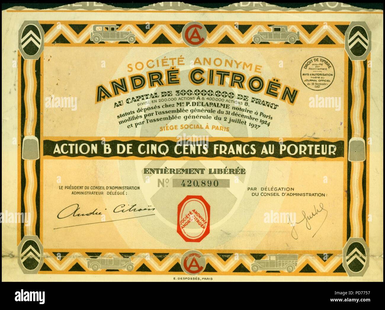 André Citroen 1927 Stock Photo - Alamy