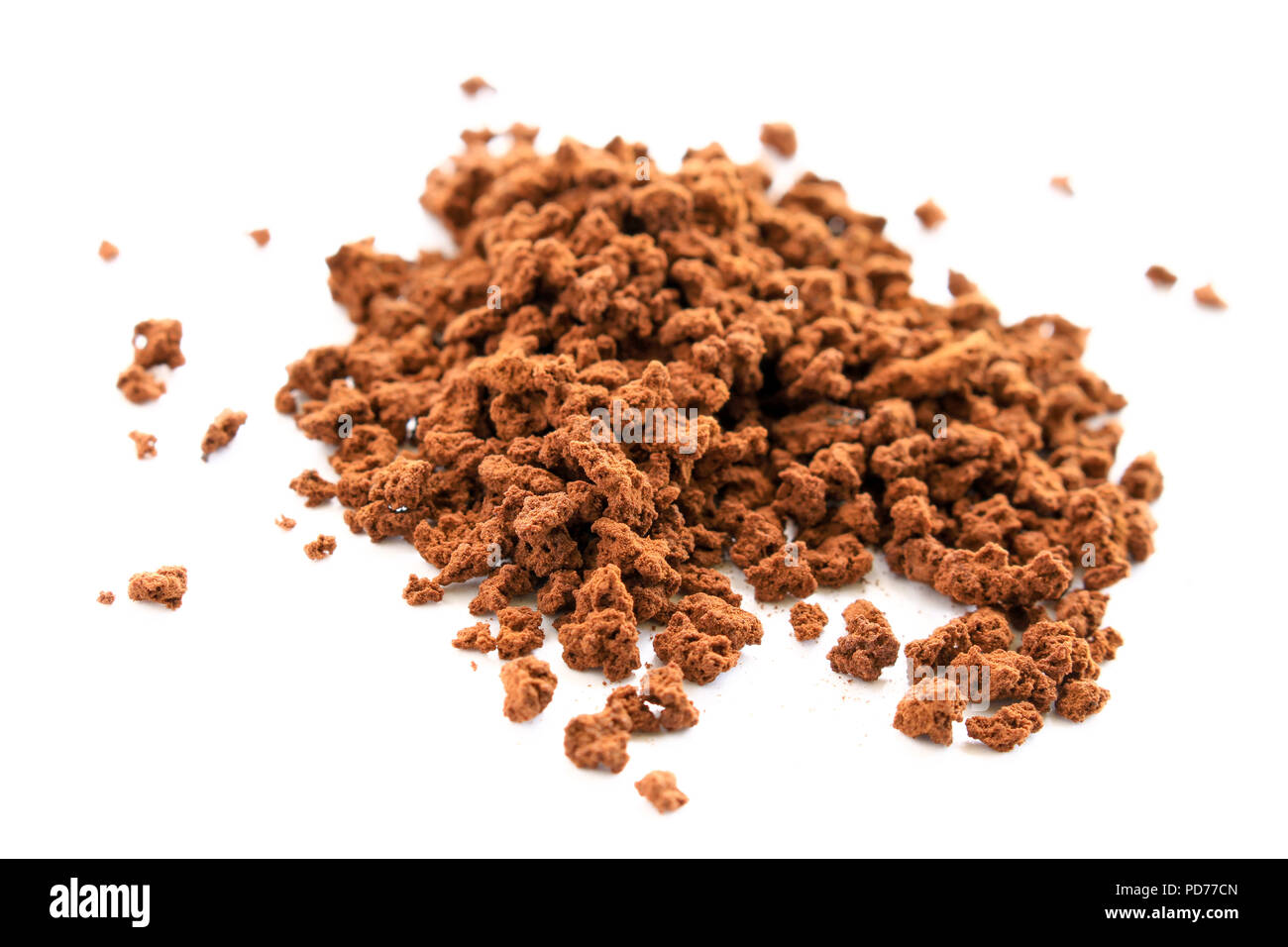 instant coffee granules isolated on white Stock Photo - Alamy