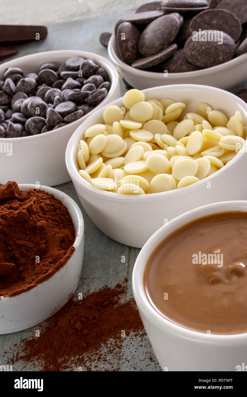 assorted confectioners chocolate in dishes Stock Photo - Alamy