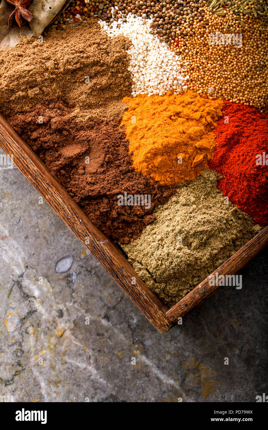 fresh dried spices Stock Photo - Alamy