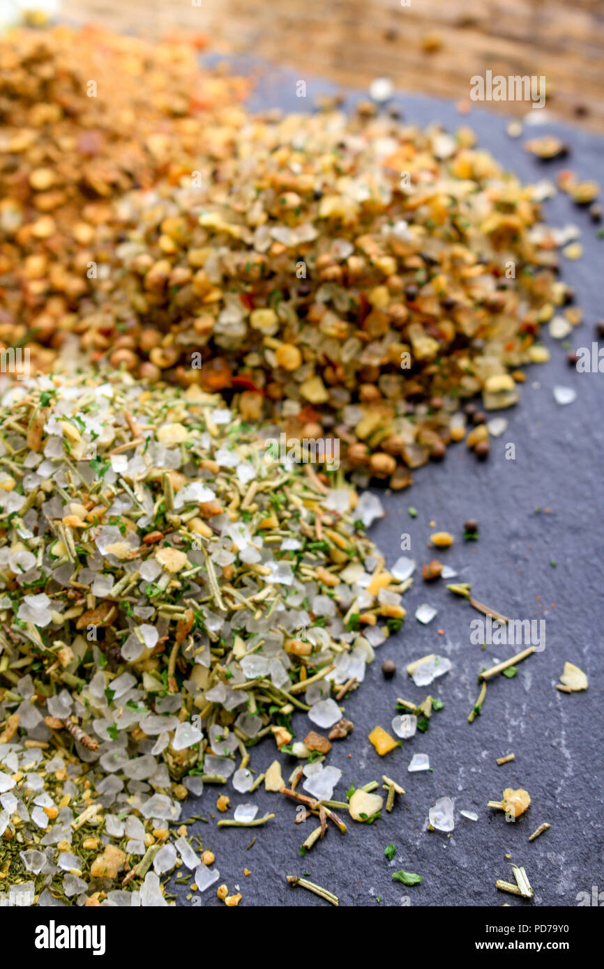 mixed flavoured salts Stock Photo - Alamy