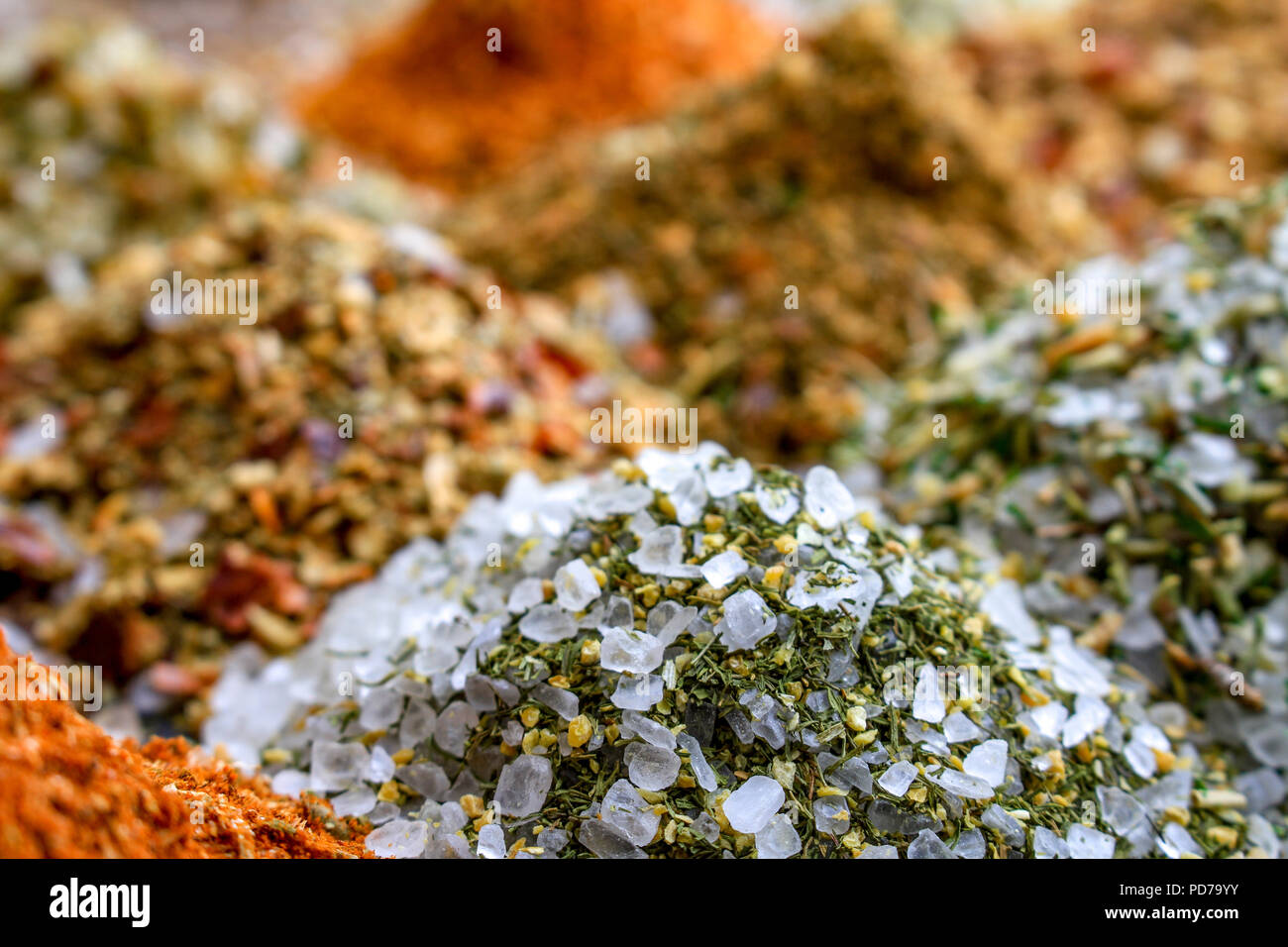 mixed flavoured salts Stock Photo - Alamy