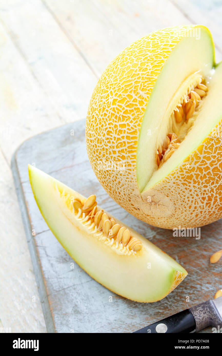 preparing fresh melon Stock Photo - Alamy